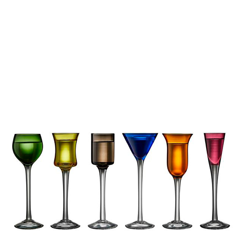 Snapsglas mix 2,5-4 cl 6-pack Flerfärgad - Cervera