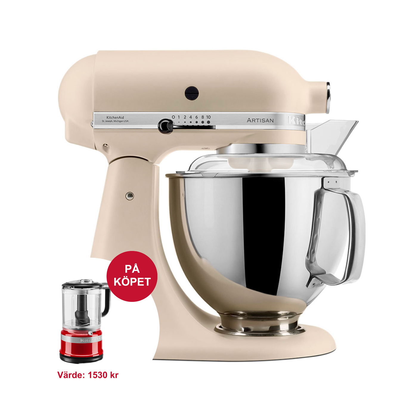KitchenAid Artisan Köksmaskin 5KSM175 4,8 L Fresh Linen - Cervera